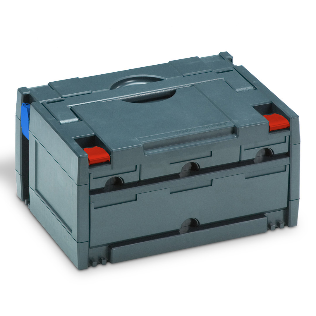 Schubladen-systainer® III Variante 1 | Anthrazit (RAL 7016) | Karminrot ...