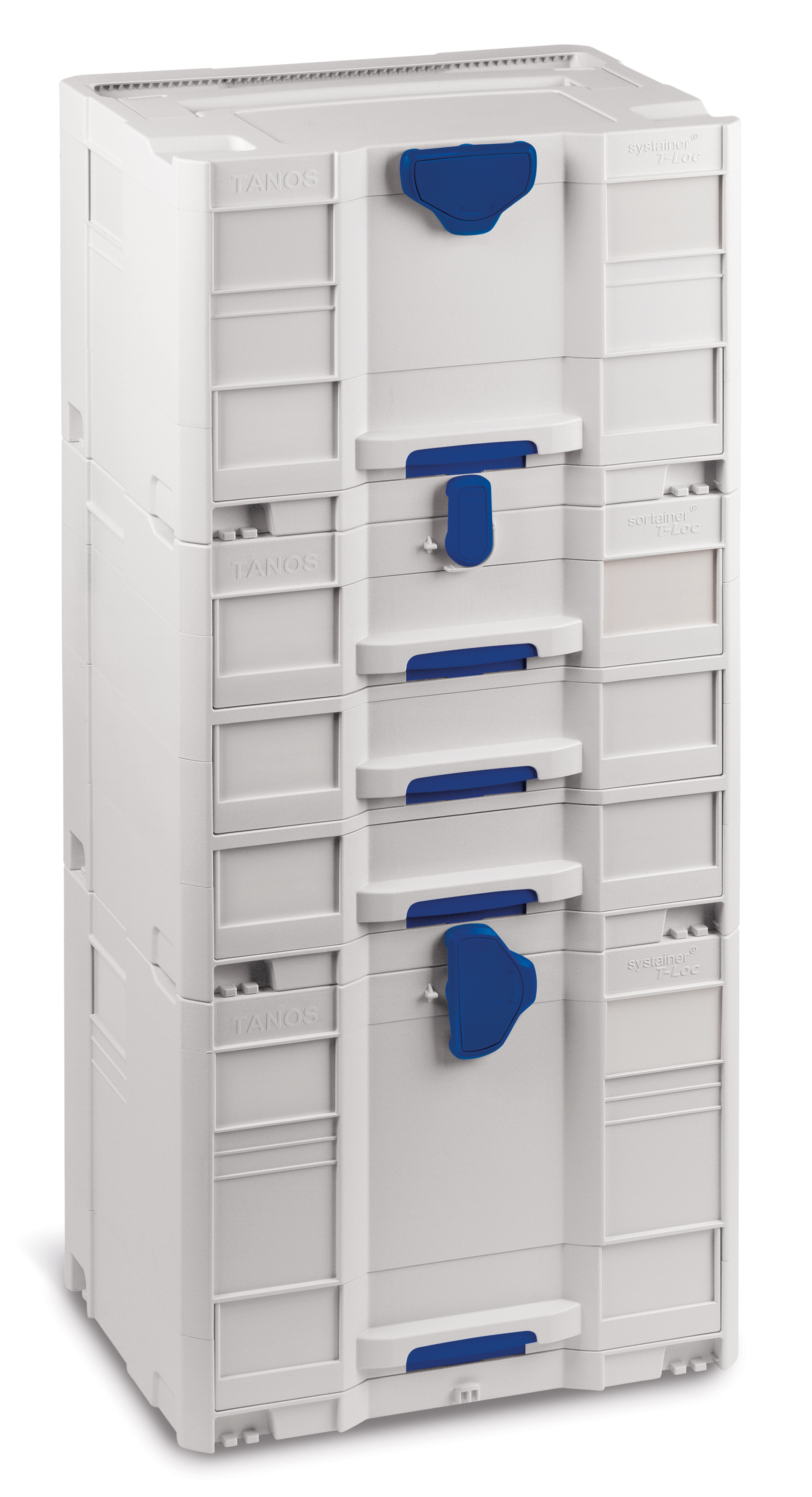 Sortainer T-Loc „SYS-Sort IV / 3“ | Lichtgrau (RAL 7035) | Signalgrün ...