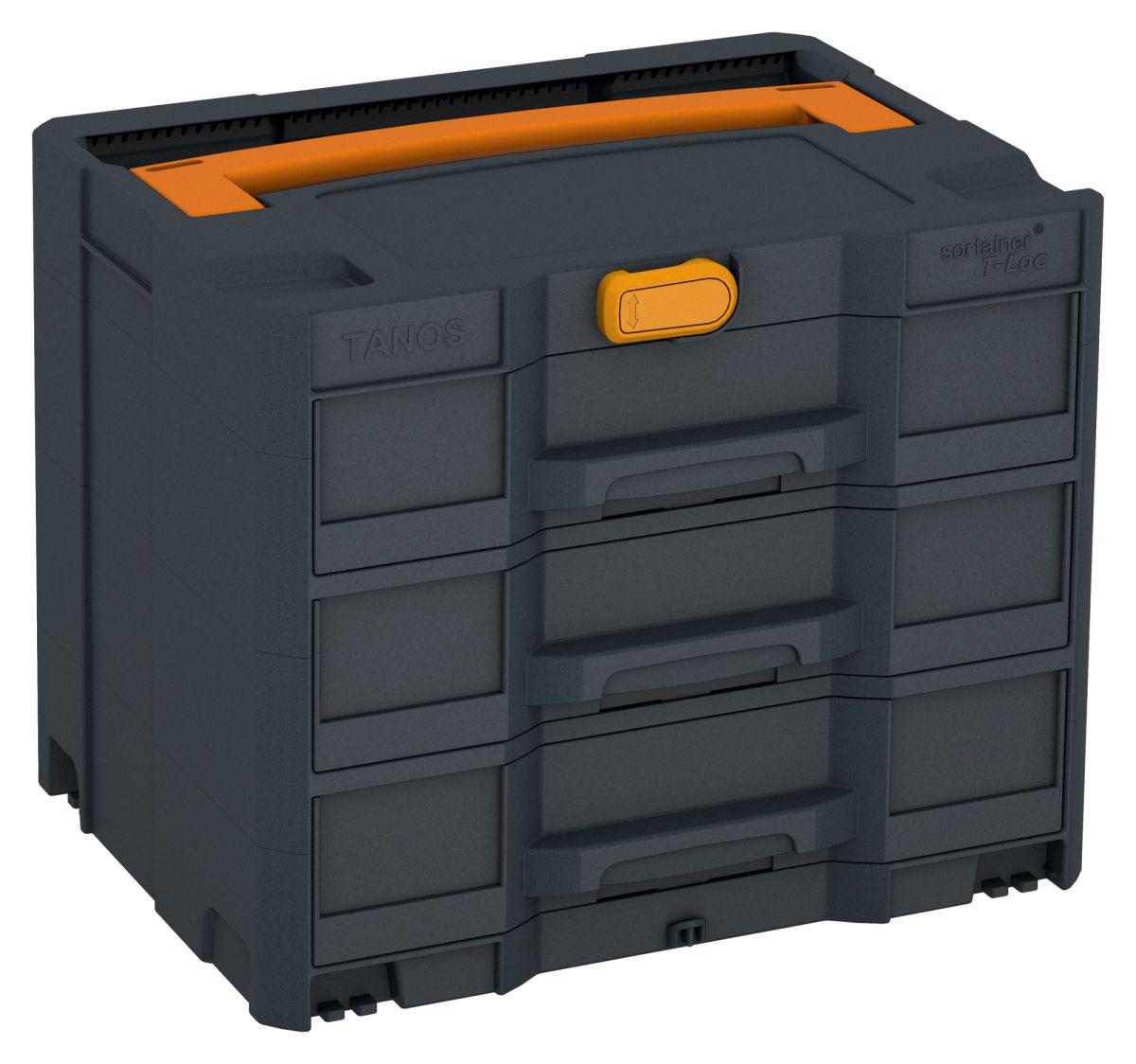 Sortainer T-Loc „SYS-Sort IV / 3“ | Anthrazit (RAL 7016) | Tieforange ...