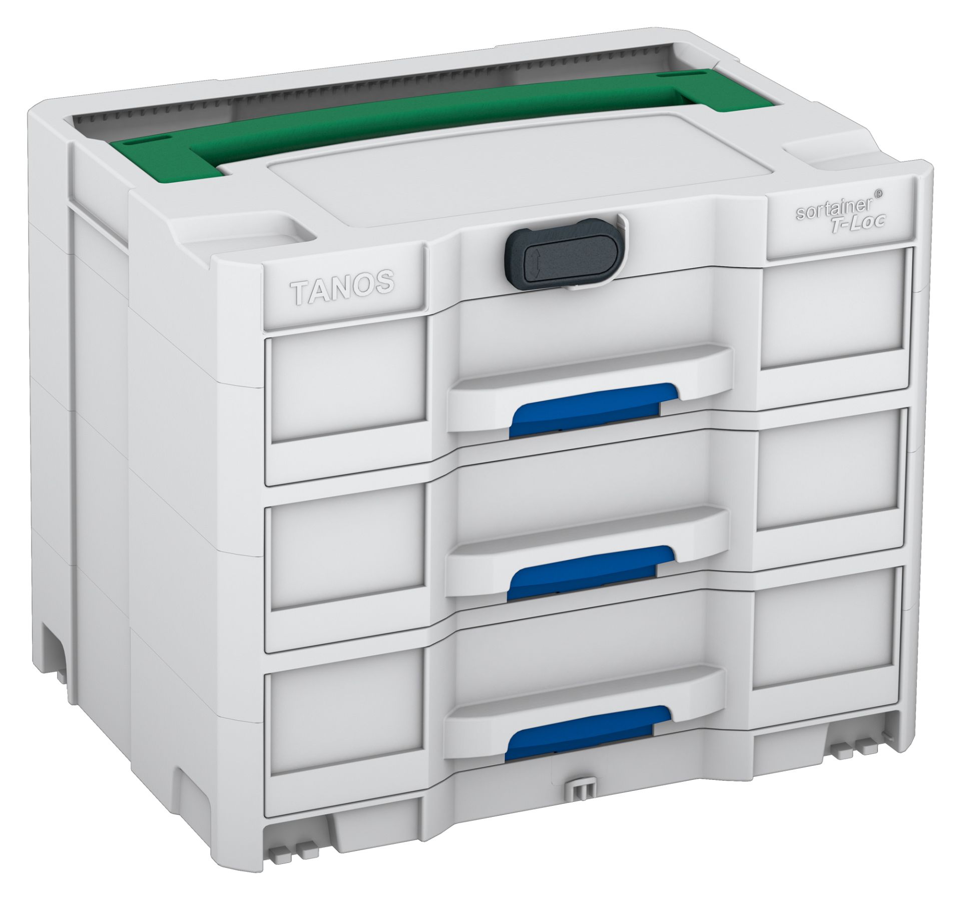 Sortainer T-Loc „SYS-Sort IV / 3“ | Lichtgrau (RAL 7035) | Signalgrün ...