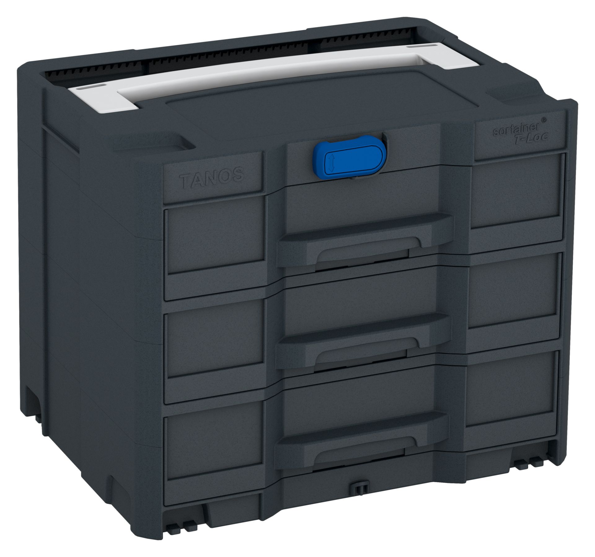 Sortainer T-Loc „SYS-Sort IV / 3“ | Anthrazit (RAL 7016) | Lichtgrau ...